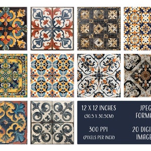 Spanish Tile Digital Images, Printable Digital Paper, Instant Download ...