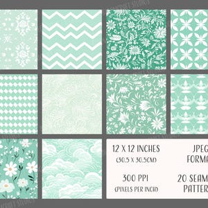 Sea Foam Seamless Patterns, Printable Digital Paper, Commercial Use ...
