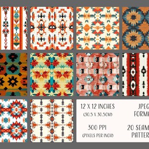 Southwest Seamless Patterns, Printable Digital Paper, Commercial Use ...