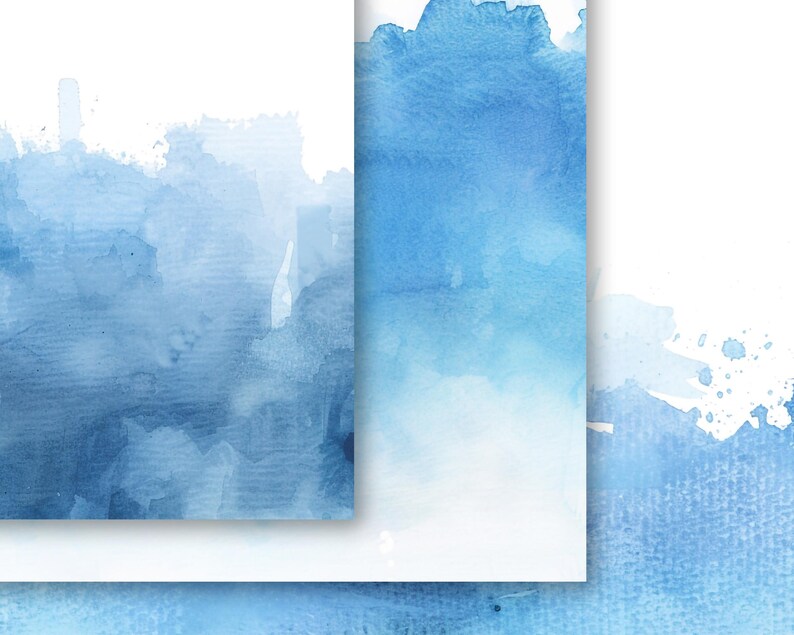 Blue Wash Seamless Borders, Printable Digital Paper, Commercial Use ...