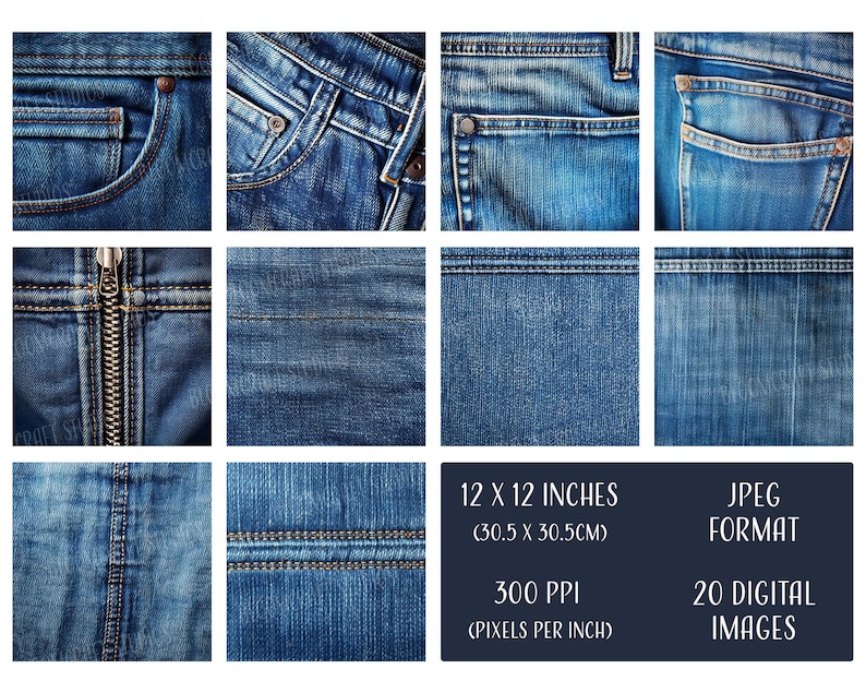 Denim Digital Images, Printable Digital Paper, Instant Download ...