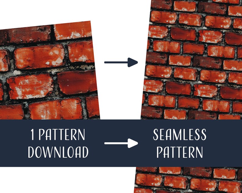 Brick Wall Seamless Patterns, Printable Digital Paper, Commercial Use ...