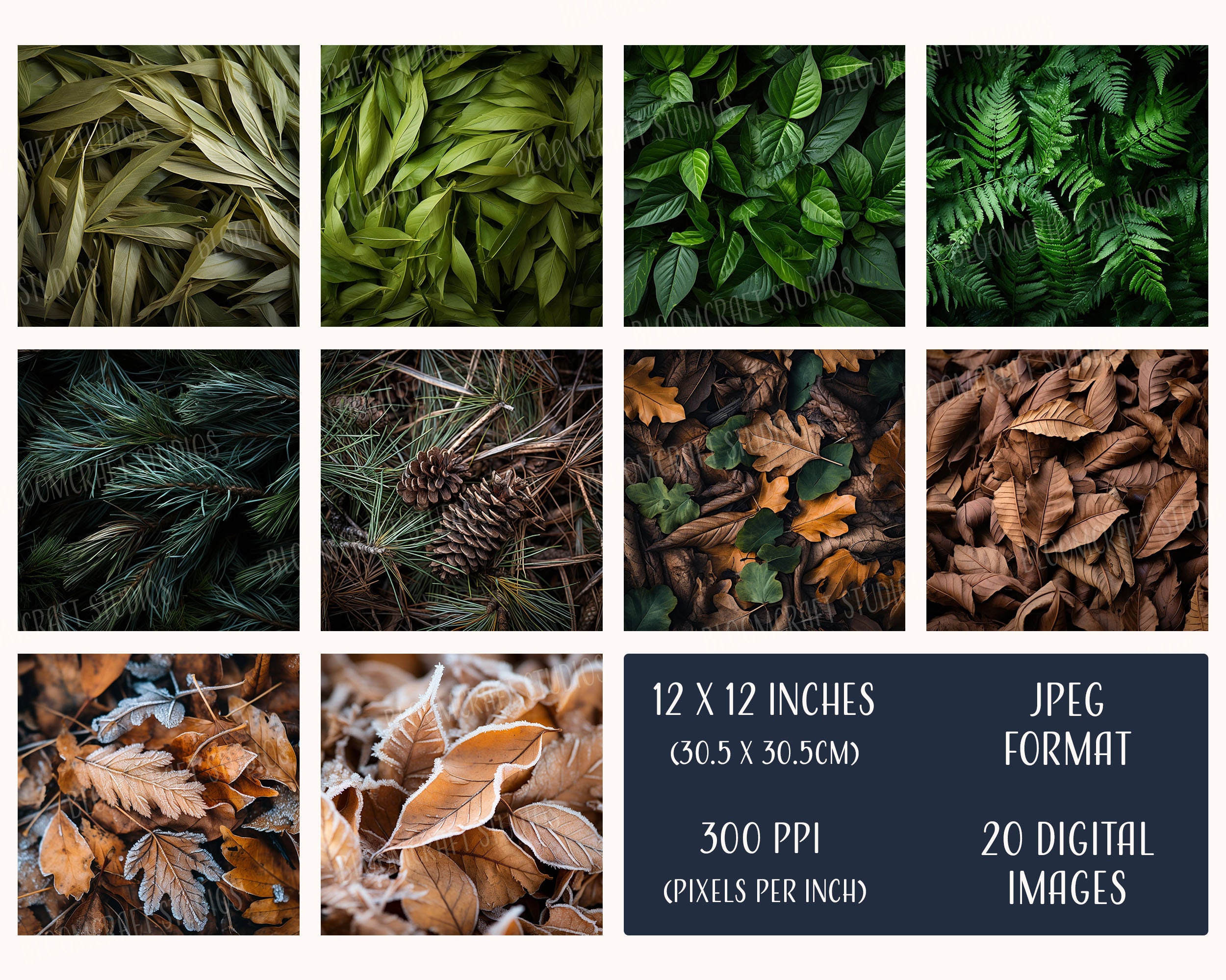 Leaves Digital Images, Printable Digital Paper, Instant Download ...