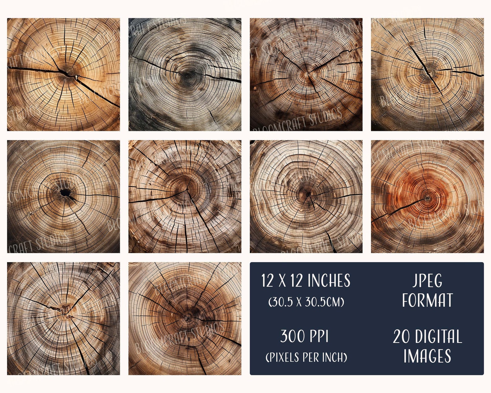 Tree Ring Digital Images, Printable Digital Paper, Instant Download ...