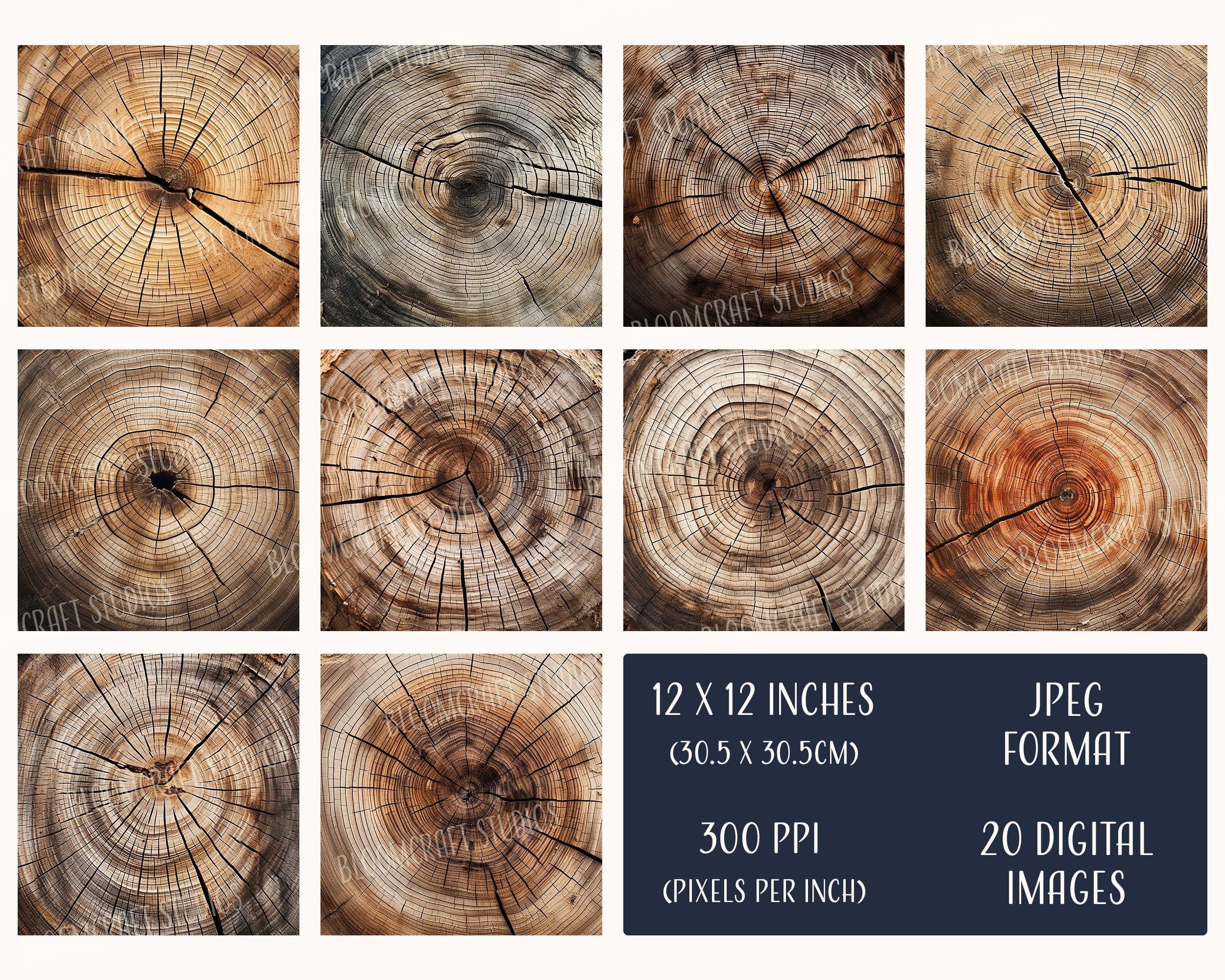 Tree Ring Digital Images, Printable Digital Paper, Instant Download ...
