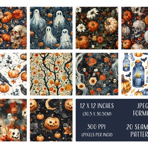 Halloween Seamless Patterns, Printable Digital Paper, Commercial Use ...