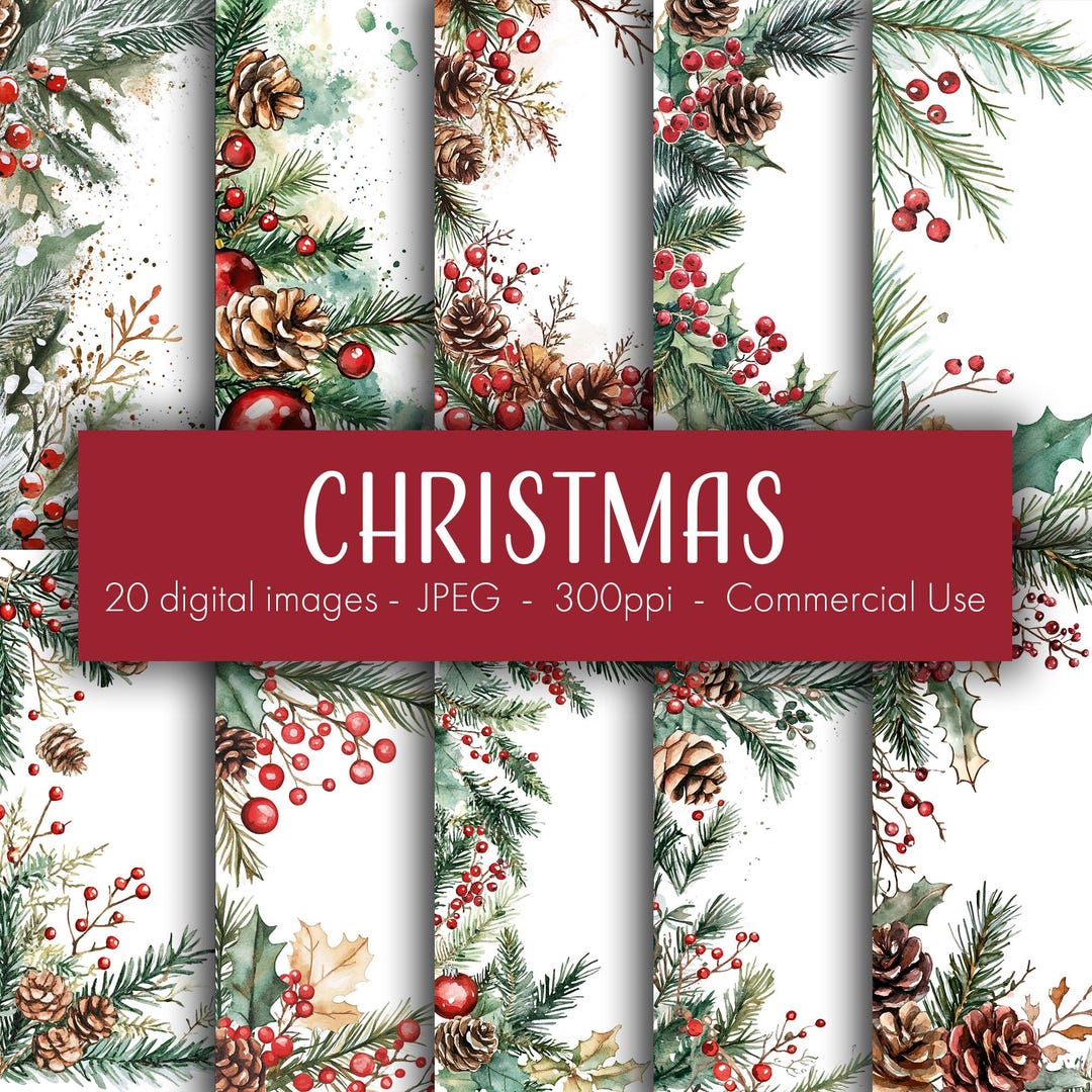 Christmas White Digital Images, Printable Digital Paper, Instant ...