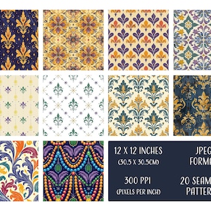 New Orleans Seamless Patterns, Printable Digital Paper, Commercial Use ...