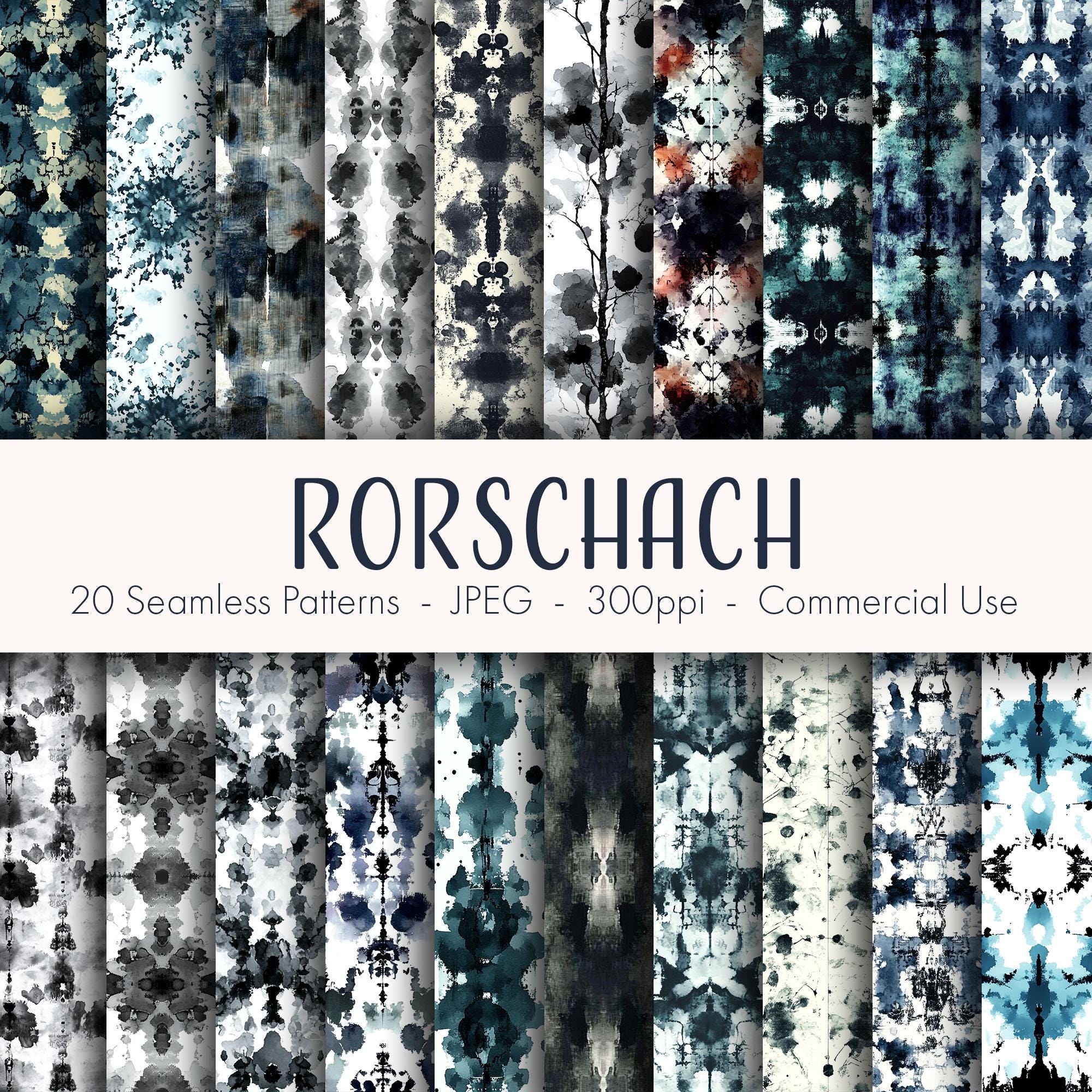 Rorschach Seamless Patterns, Printable Digital Paper, Commercial Use ...