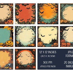Vintage Halloween Digital Images, Printable Digital Paper, Instant ...