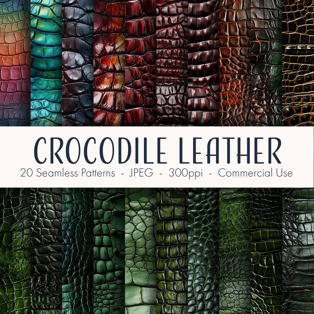 Crocodile Leather Seamless Patterns, Printable Digital Paper, Instant ...