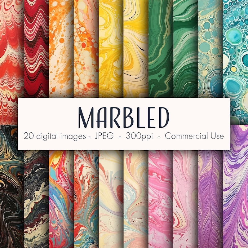 Marbled Paper Book - Etsy