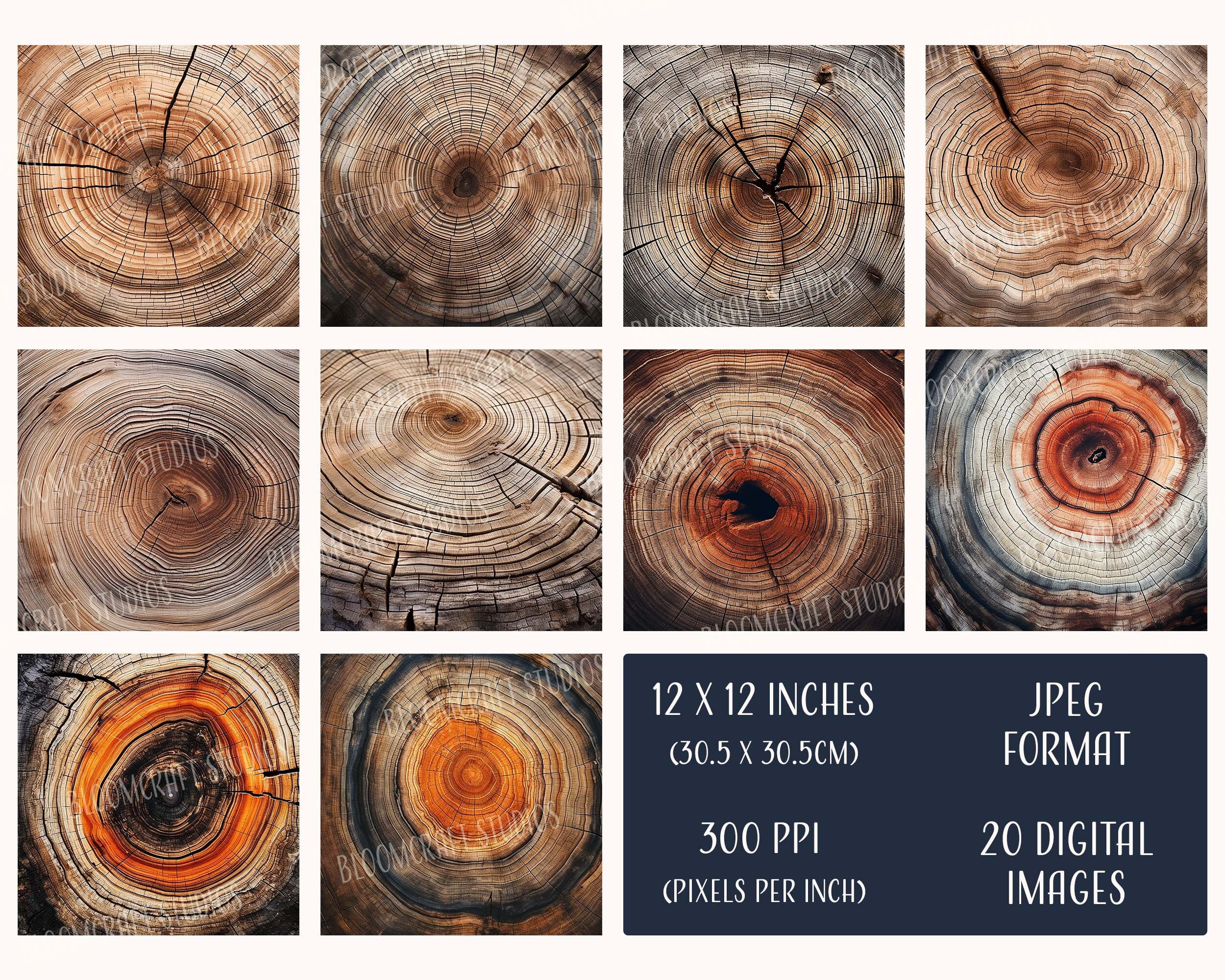 Tree Ring Digital Images, Printable Digital Paper, Instant Download ...