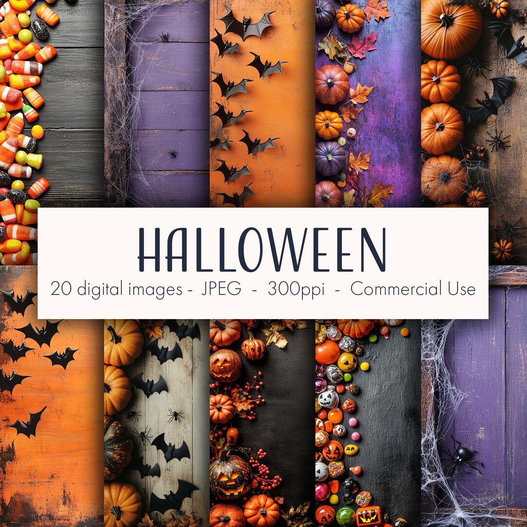 Halloween Digital Images, Printable Digital Paper, Instant Download ...