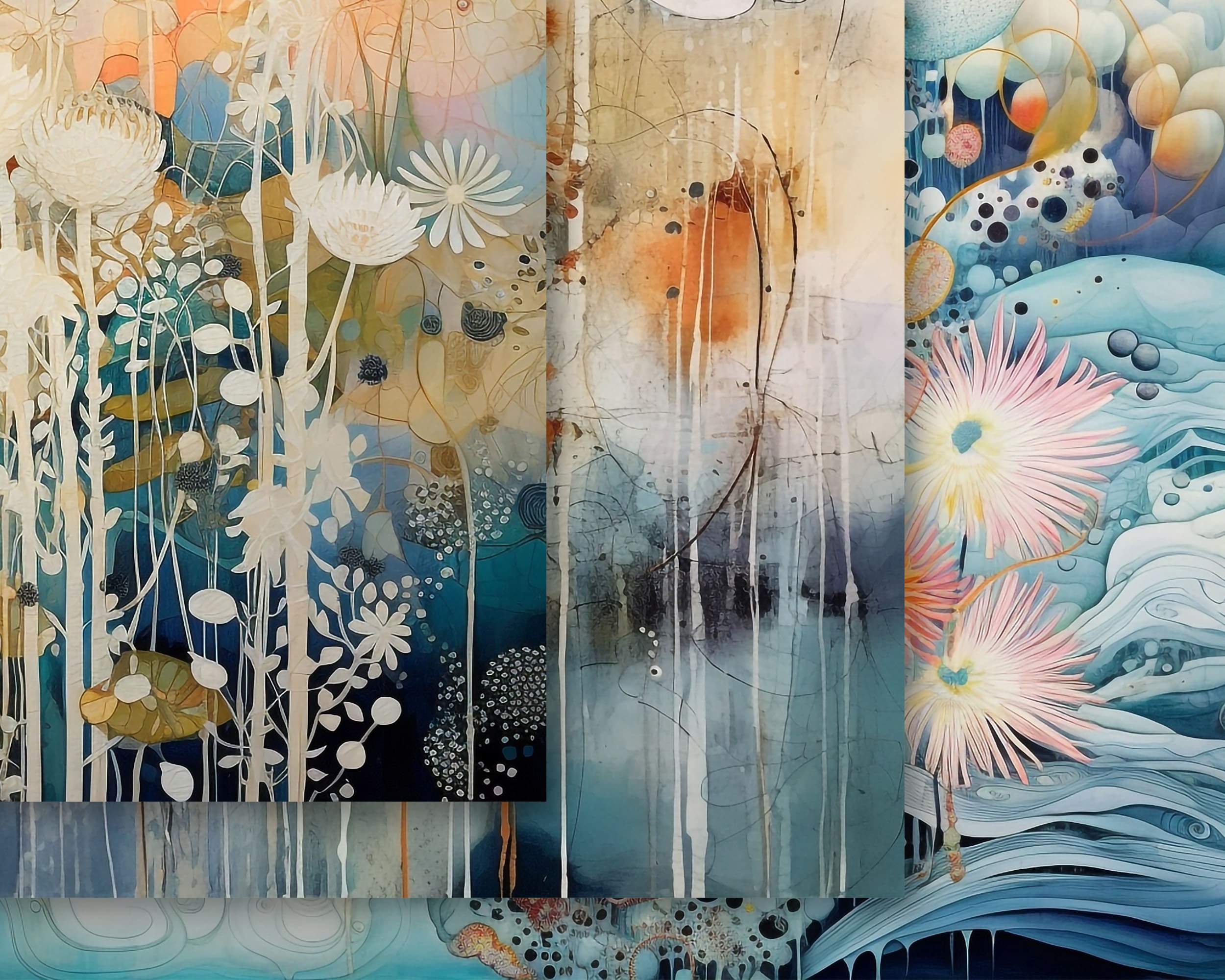 Ethereal White Digital Images, Printable Digital Paper, Instant ...