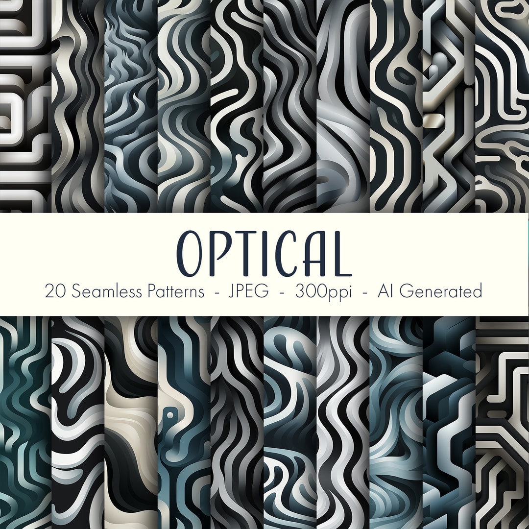 Optical Seamless Patterns, Printable Digital Paper, Commercial Use ...