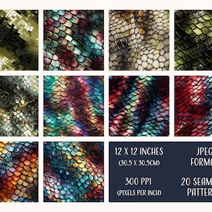 Snakeskin Seamless Patterns, Printable Digital Paper, Instant Download ...