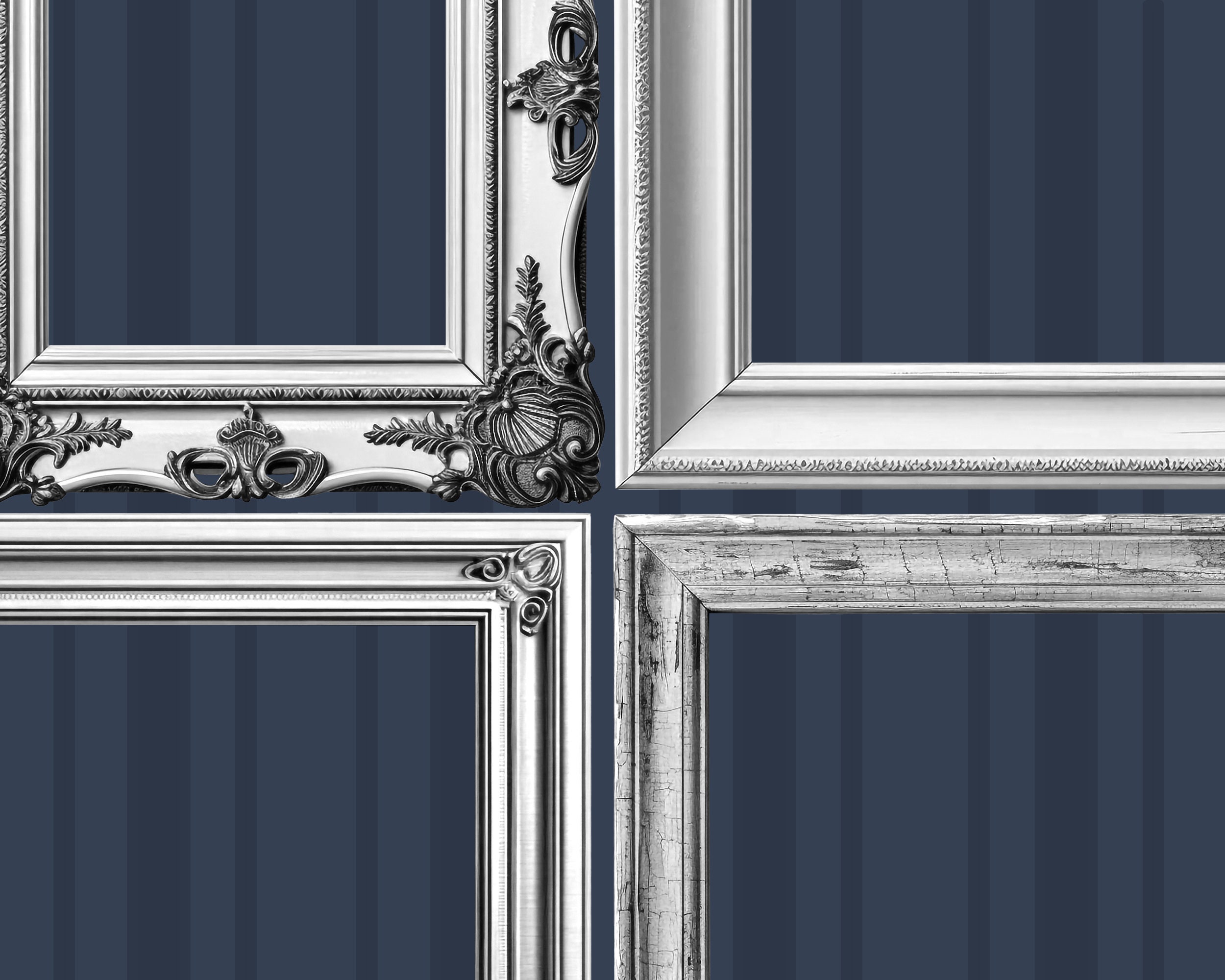 White Frame Clipart - Printable Images, Transparent Background, Instant ...
