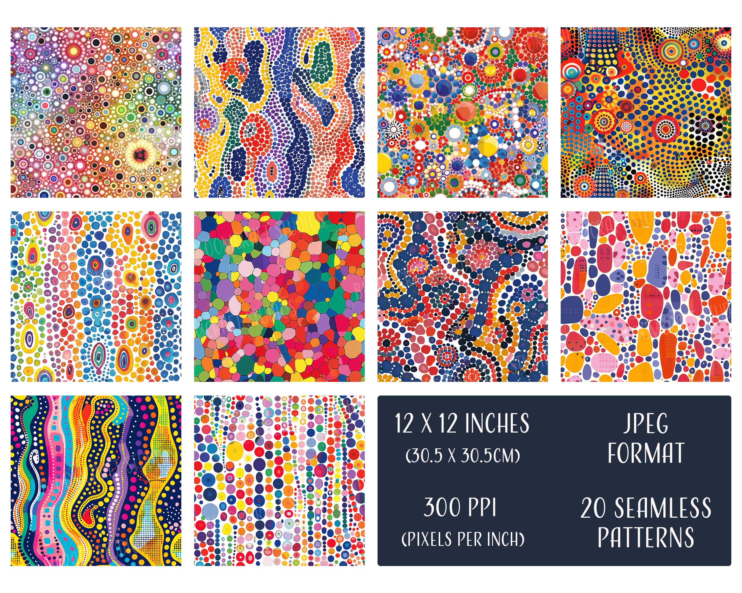 Polka Dot Seamless Patterns, Printable Digital Paper, Commercial Use ...