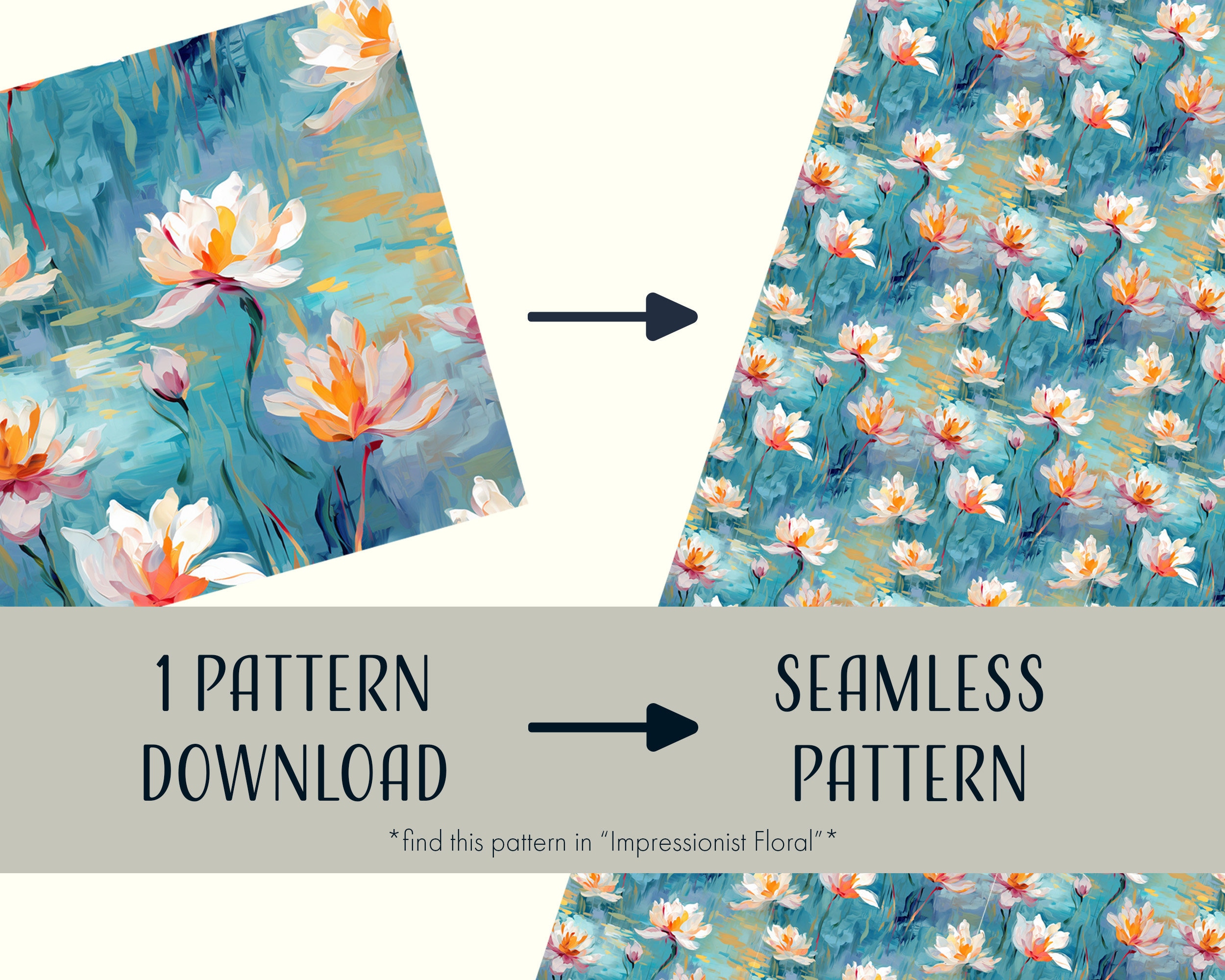 Art Nouveau Light Seamless Patterns, Printable Digital Paper, Instant ...