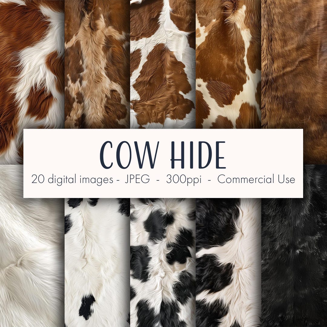 Cow Hide Digital Images, Printable Digital Paper, Instant Download ...