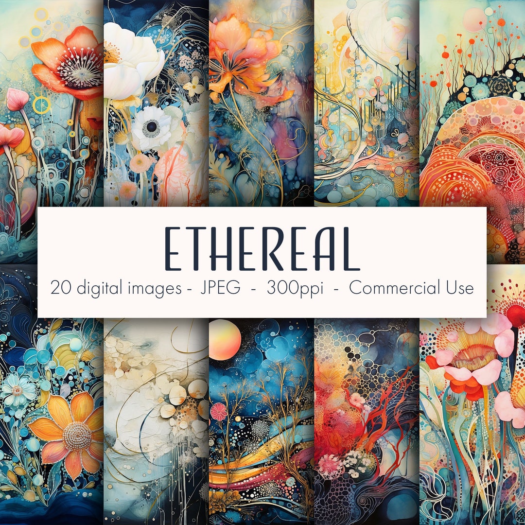 Ethereal Digital Images, Printable Digital Paper, Instant Download ...