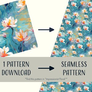 Monet Seamless Patterns, Printable Digital Paper, Instant Download ...