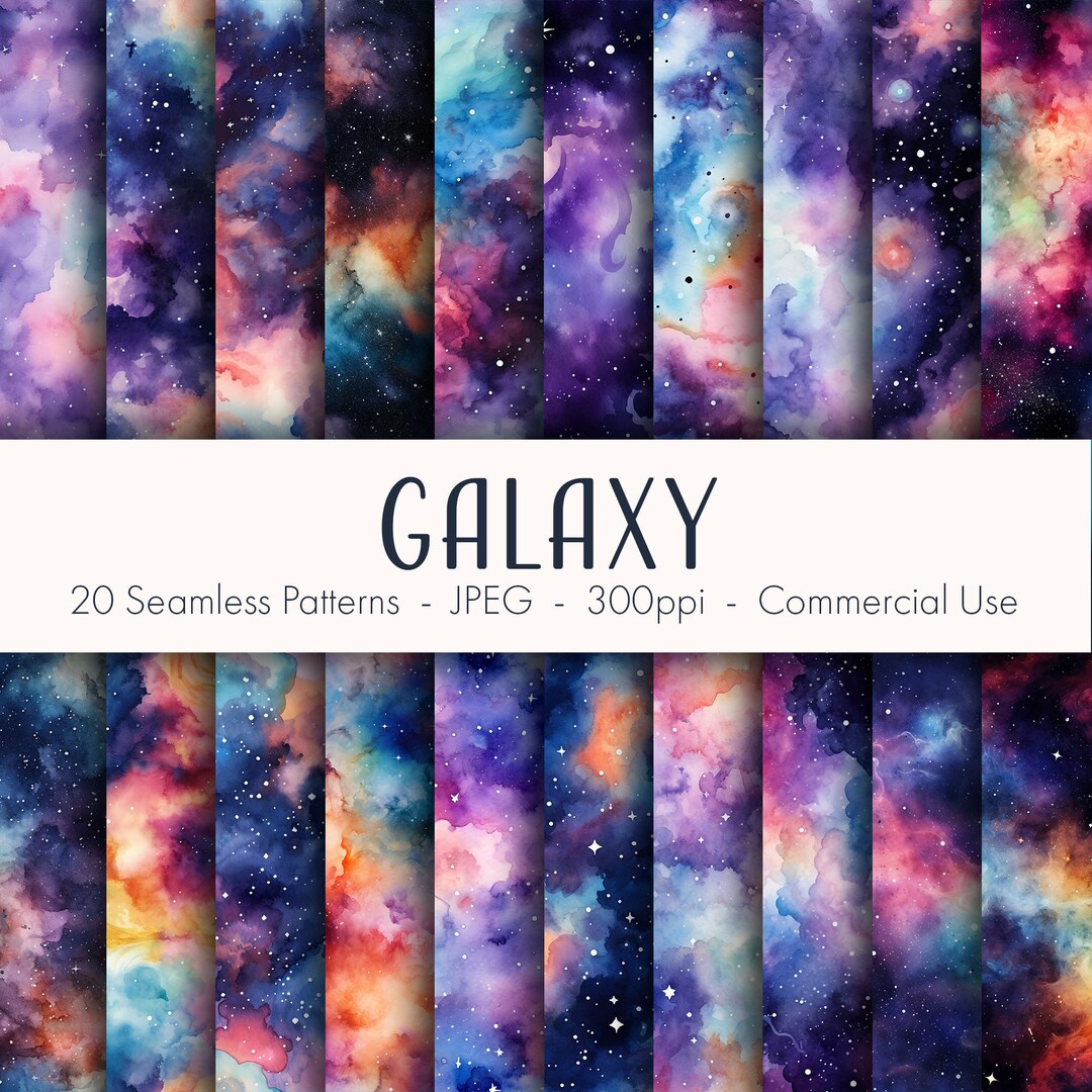 Galaxy Seamless Patterns, Printable Digital Paper, Instant Download ...