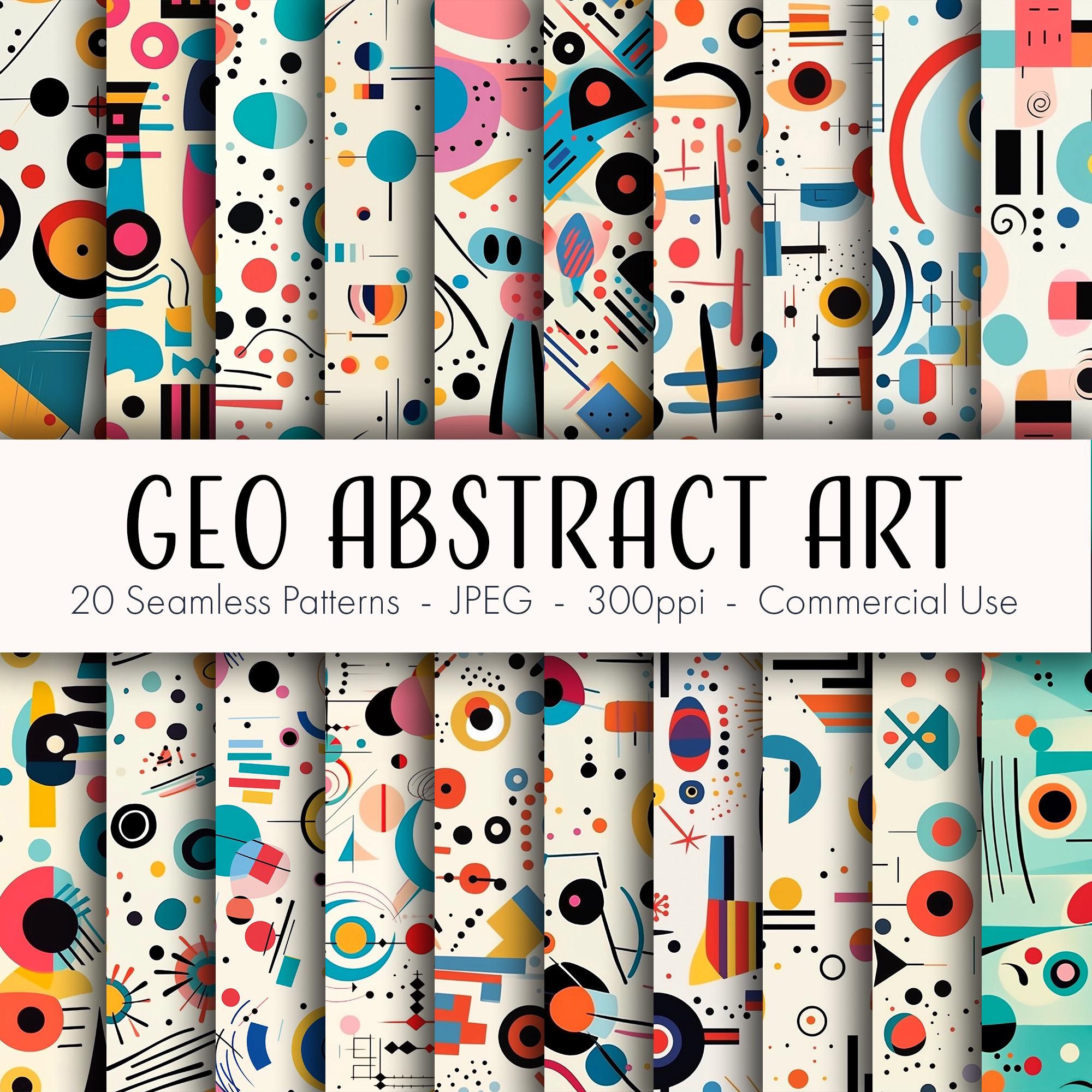 Geo Abstract Art Seamless Patterns, Printable Digital Paper, Instant ...
