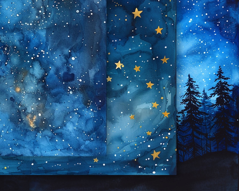 Night Sky Digital Images, Printable Digital Paper, Instant Download ...