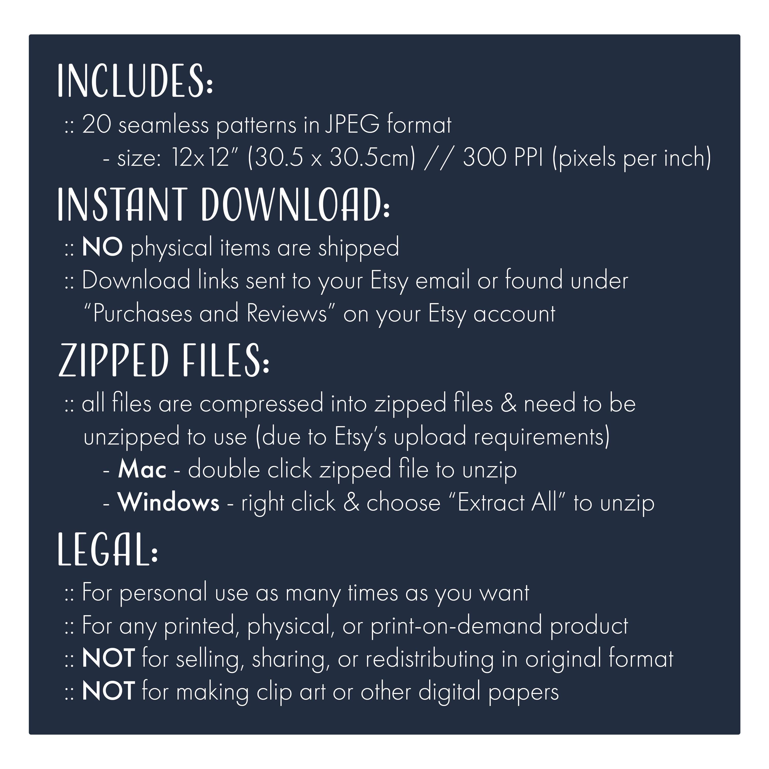 Doodles Seamless Patterns, Printable Digital Paper, Commercial Use ...