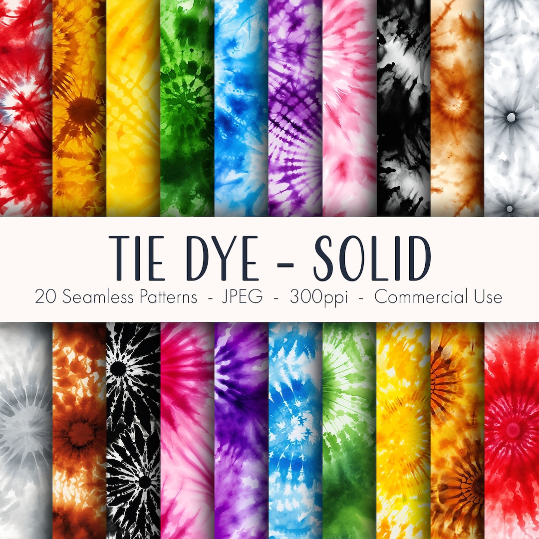 Tie Dye Solid Seamless Patterns, Printable Digital Paper, Commercial ...