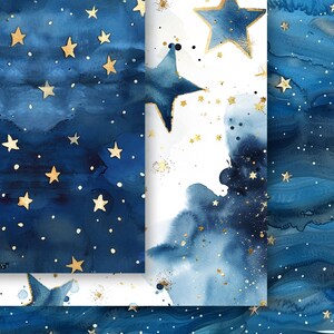 Stars Seamless Patterns, Printable Digital Paper, Commercial Use, JPEG ...