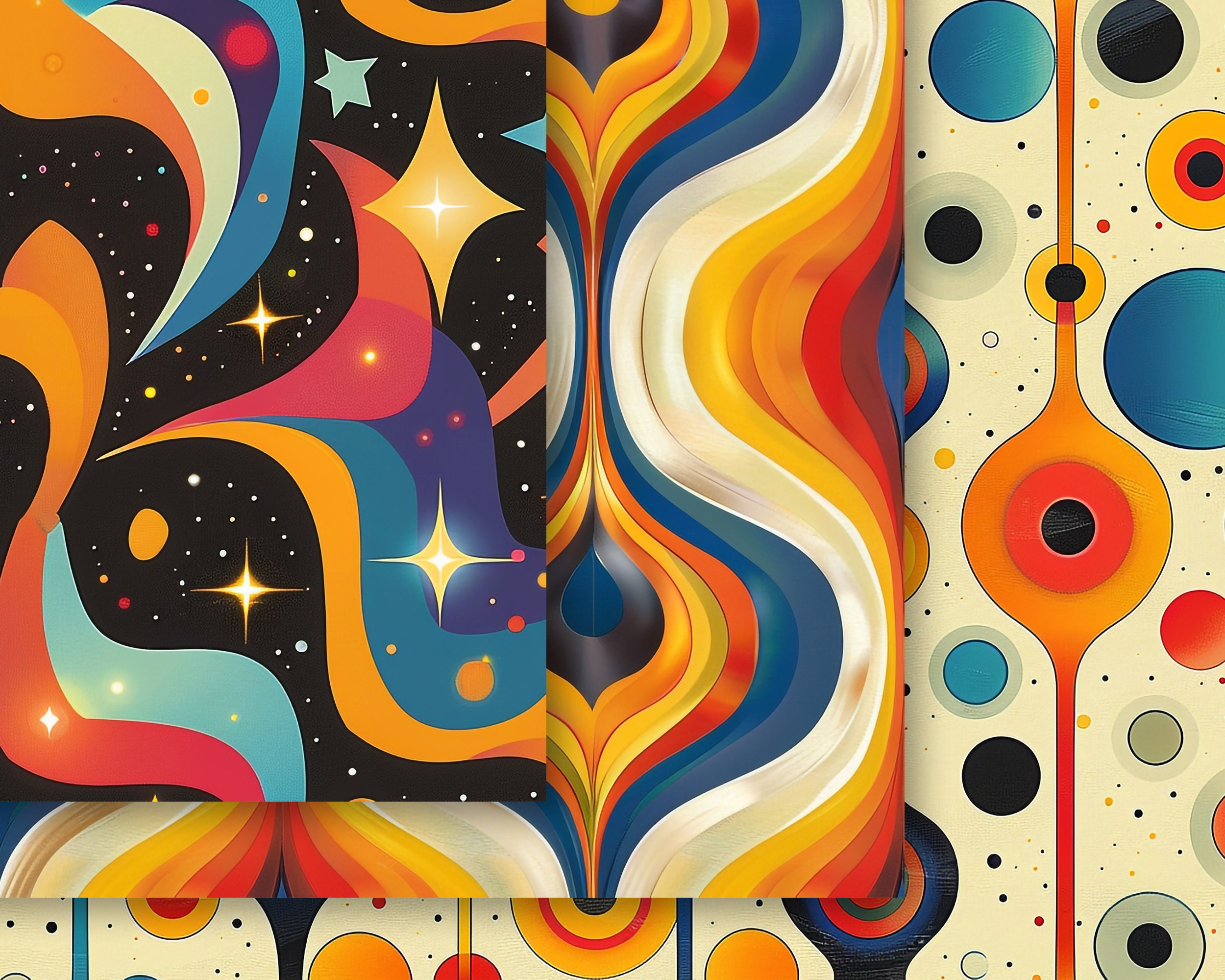 70s Seamless Patterns, Printable Digital Paper, Commercial Use, JPEG ...