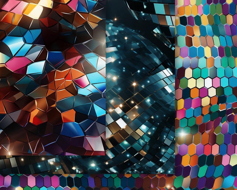 Disco Ball Seamless Patterns, Printable Digital Paper, Instant Download ...