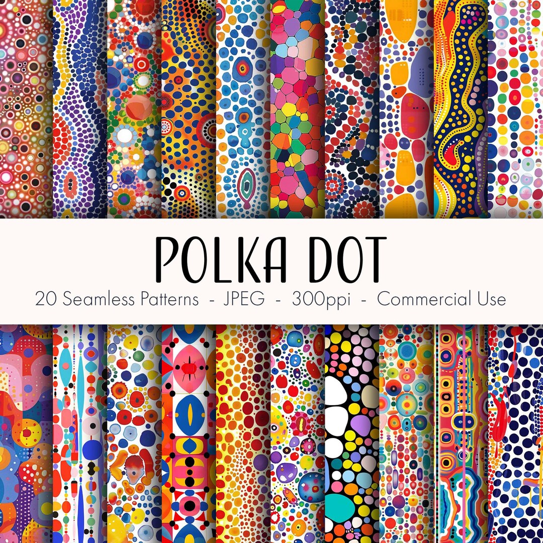 Polka Dot Seamless Patterns, Printable Digital Paper, Commercial Use ...