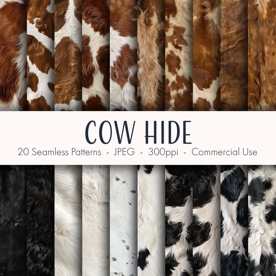 Cow Hide Seamless Patterns, Printable Digital Paper, Commercial Use ...