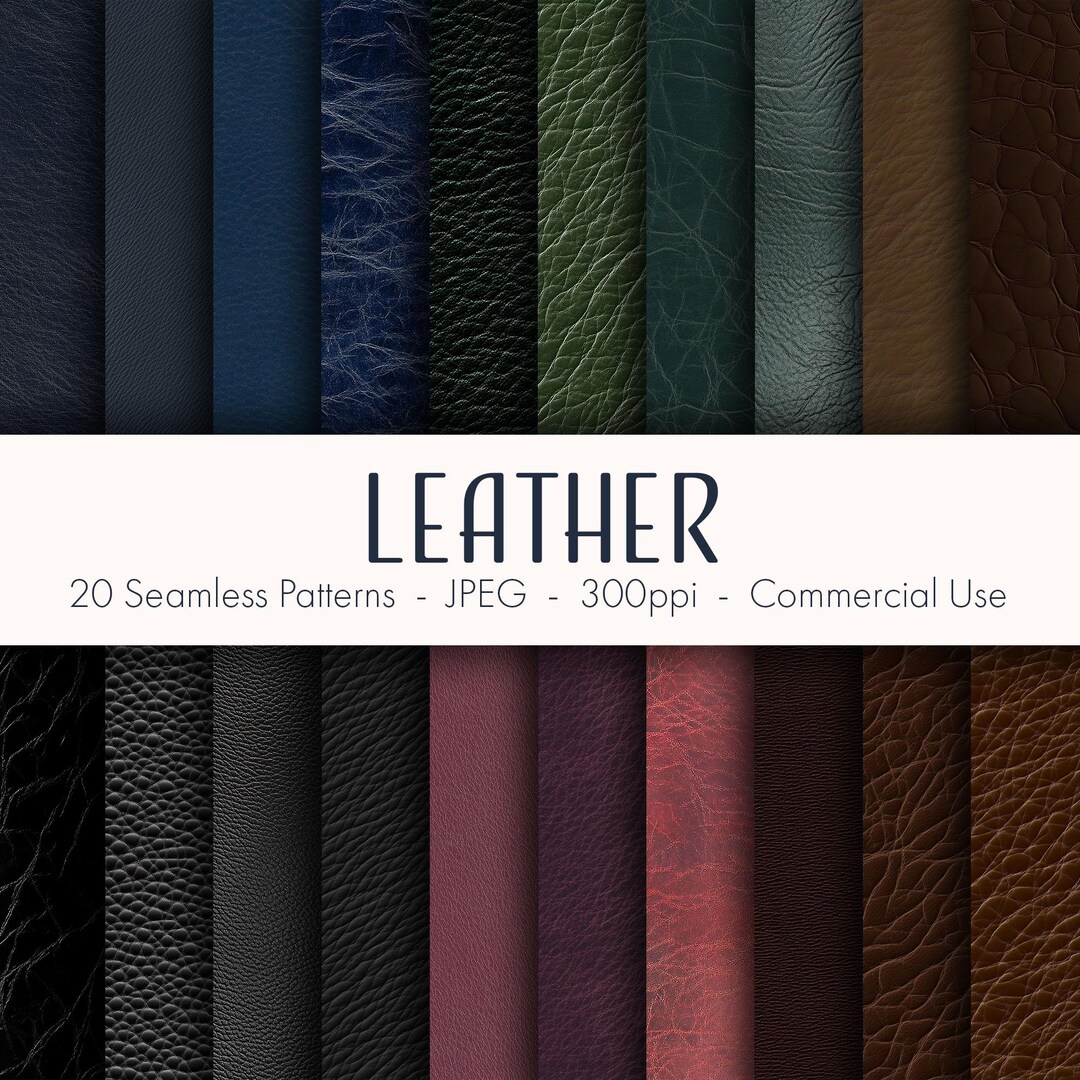 Leather Seamless Patterns, Printable Digital Paper, Commercial Use ...