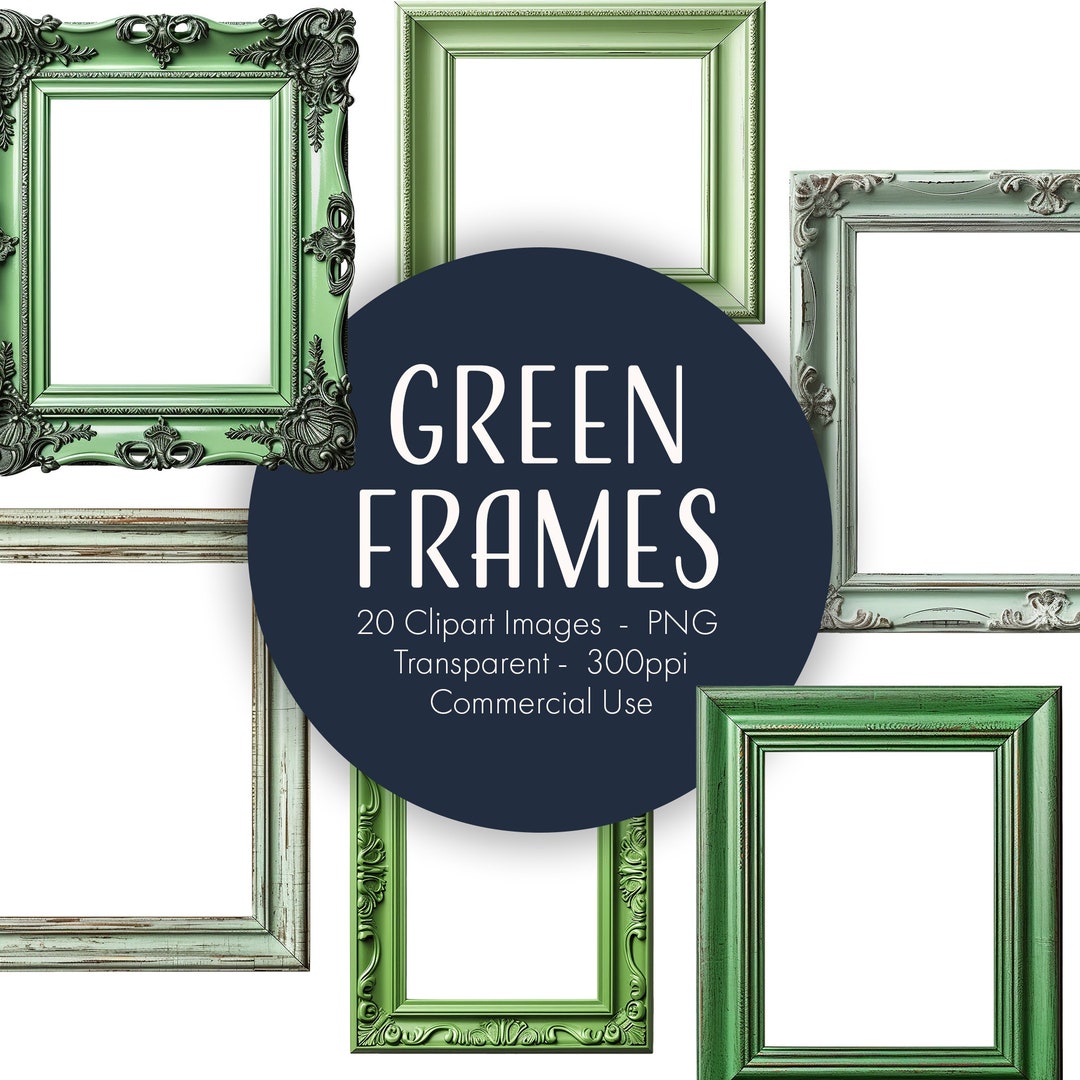 Green Frames Clipart - Printable Images, Transparent Background ...