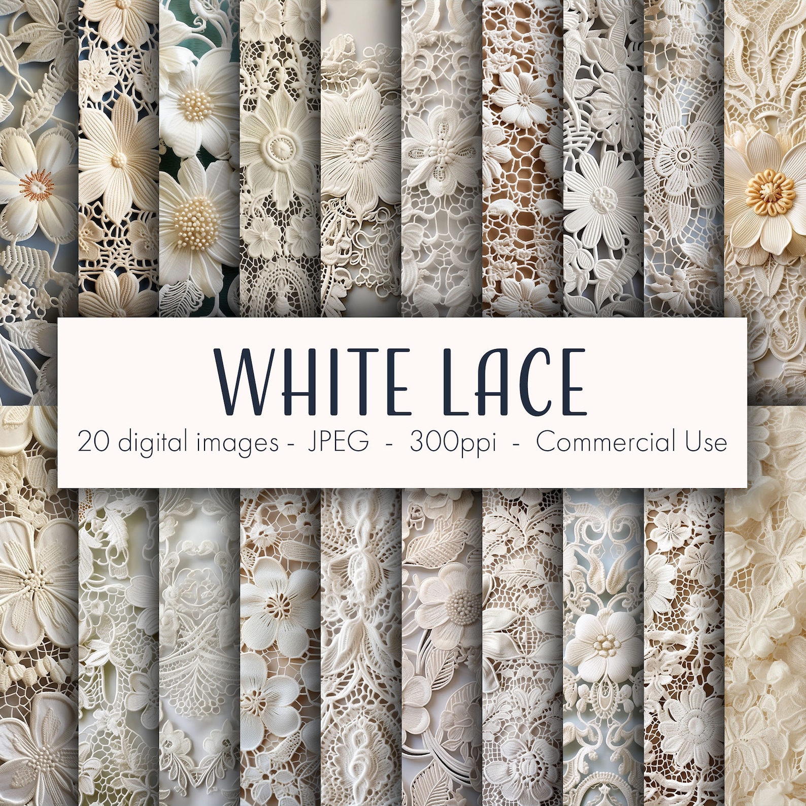 White Lace Digital Images, Printable Digital Paper, Instant Download ...