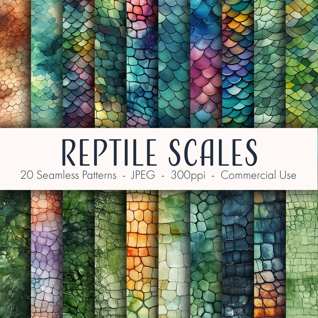 Reptile Scales Seamless Patterns, Printable Digital Paper, Instant ...