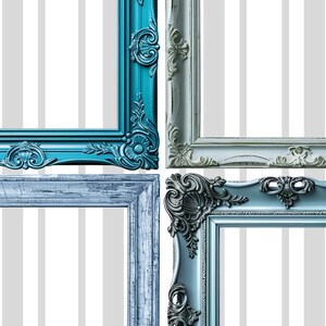 Blue Frame Clipart - Printable Images, Transparent Background, Instant ...