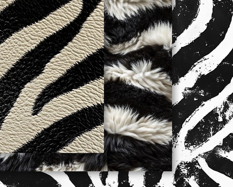 Zebra Seamless Patterns, Printable Digital Paper, Commercial Use, JPEG ...