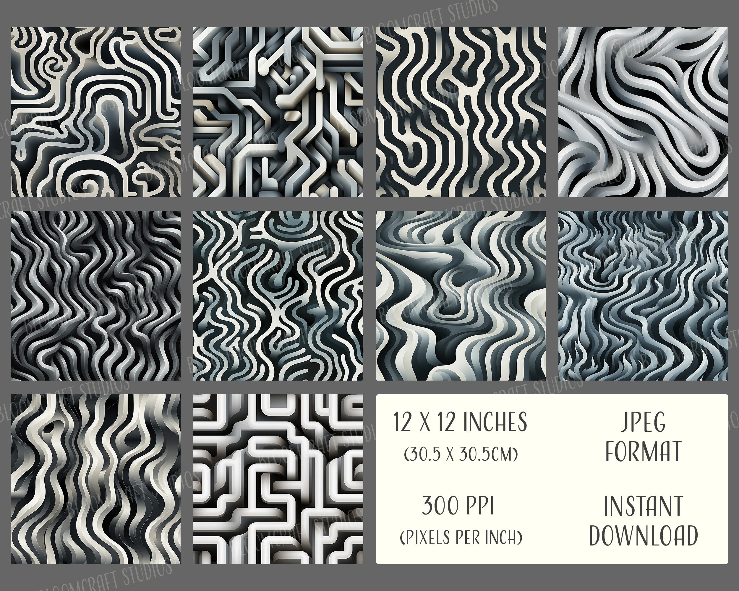 Optical Seamless Patterns, Printable Digital Paper, Commercial Use ...