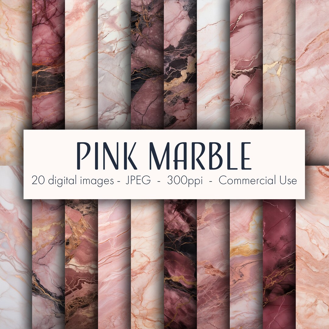 Pink Marble Digital Images, Printable Digital Paper, Instant Download ...
