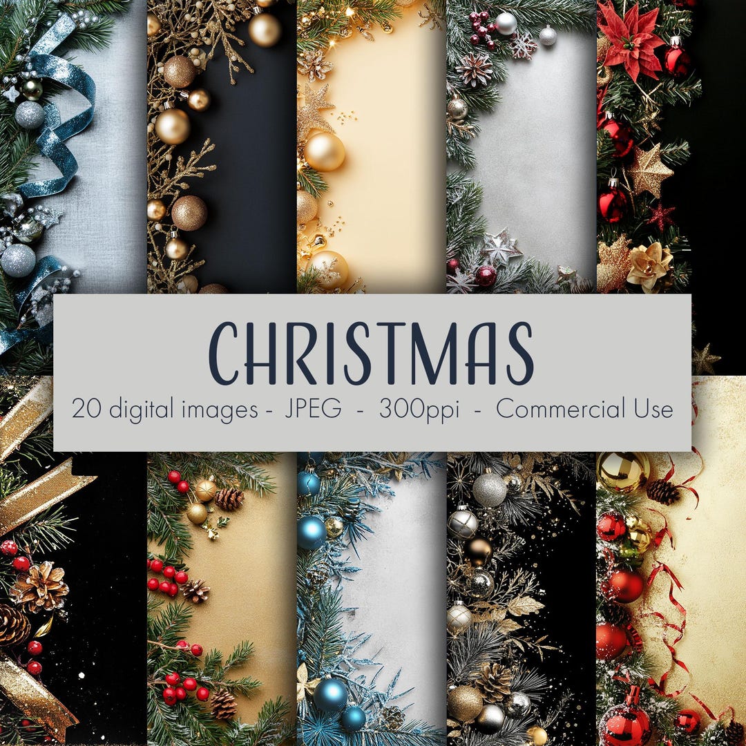 Christmas Digital Images, Printable Digital Paper, Instant Download ...