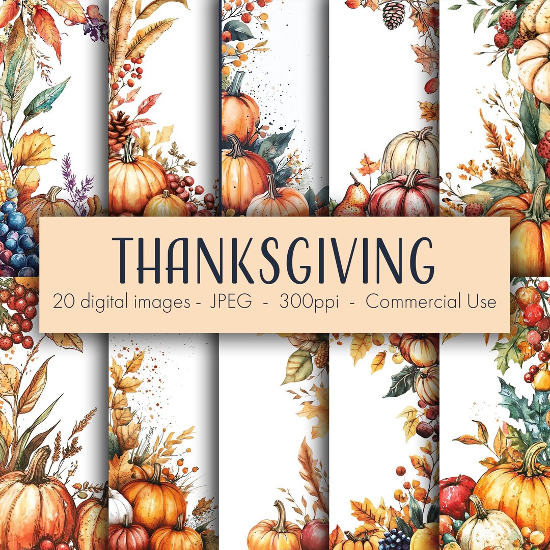 Thanksgiving Digital Images, Printable Digital Paper, Instant Download ...