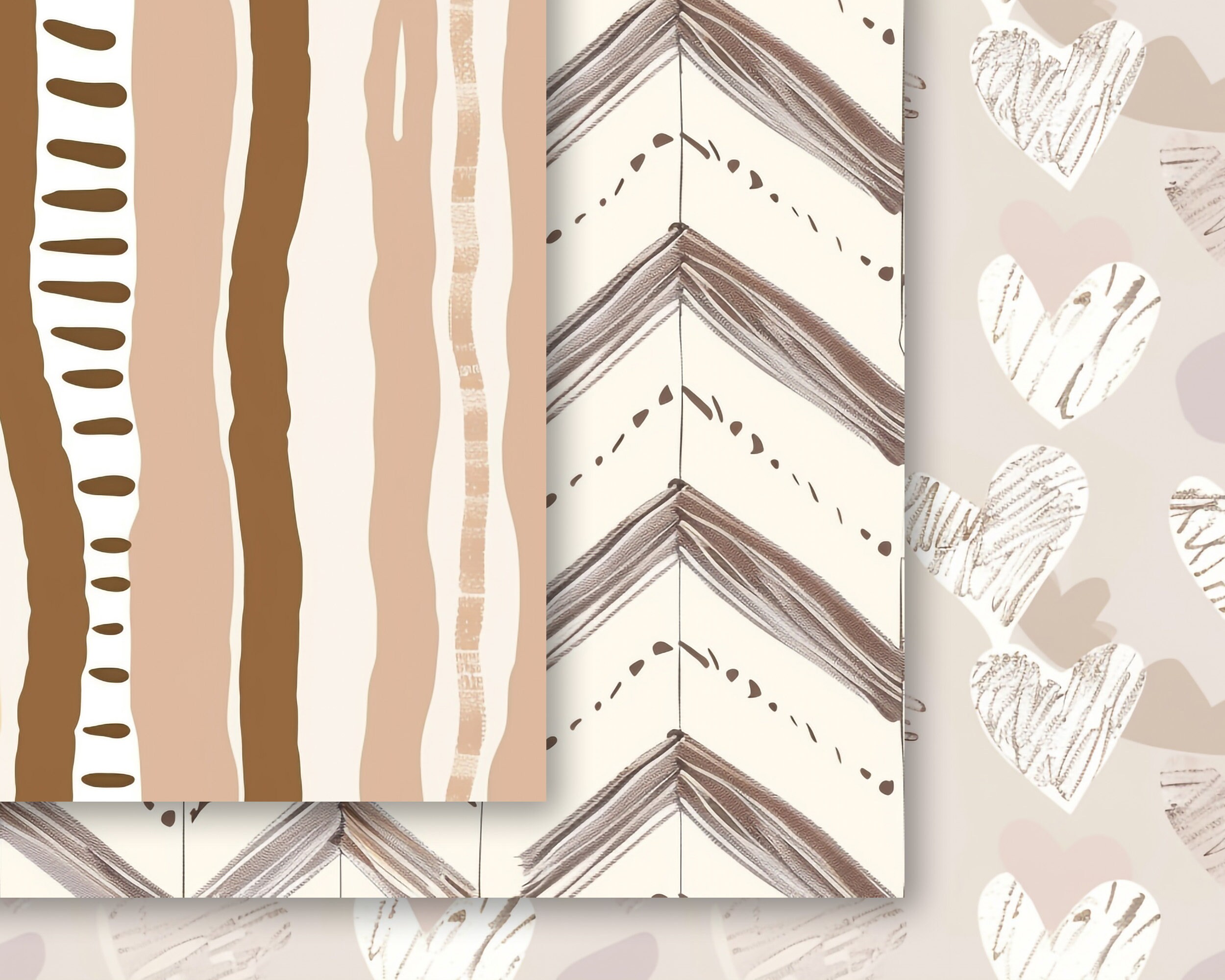 Boho Beige Seamless Patterns, Printable Digital Paper, Commercial Use ...
