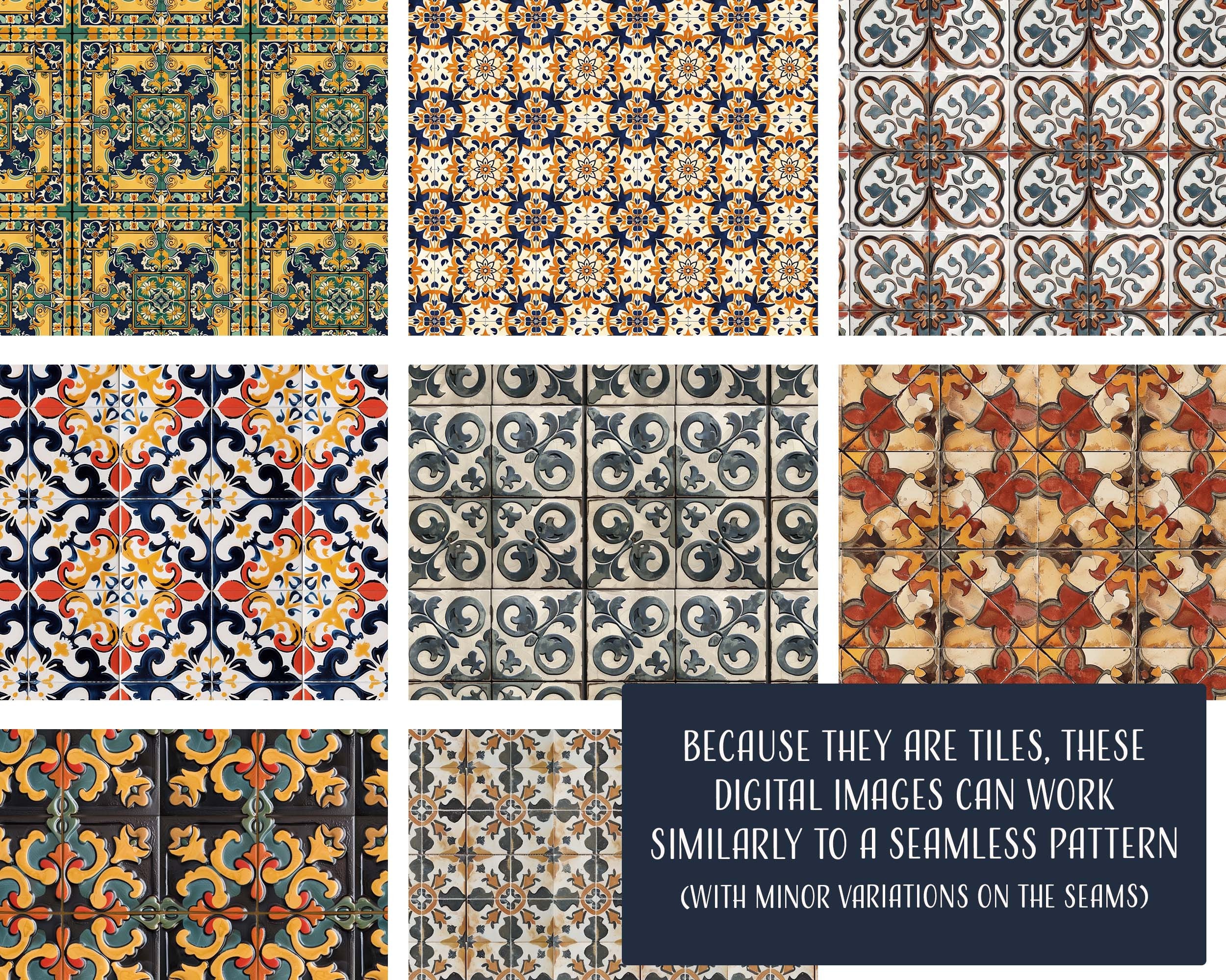 Spanish Tile Digital Images, Printable Digital Paper, Instant Download ...