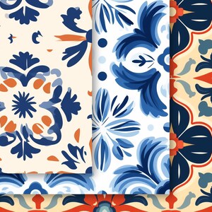 Spanish Tile Seamless Patterns, Printable Digital Paper, Instant ...